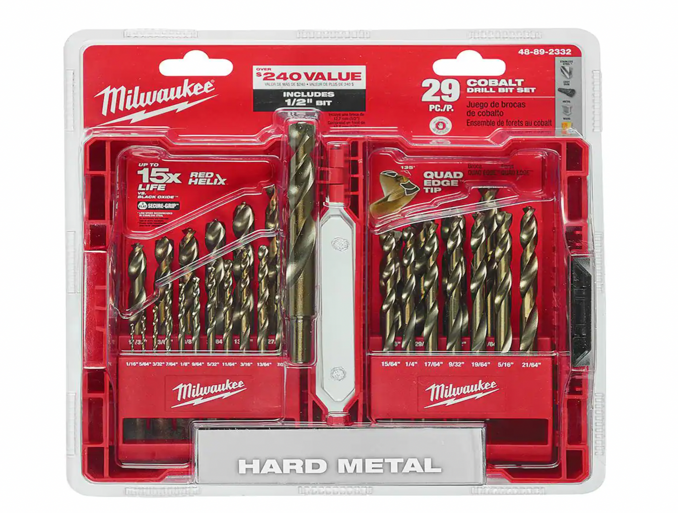 Milwaukee 48-89-2332 - 29Pc Cobalt Red Helix Drill Set – PuraVizion